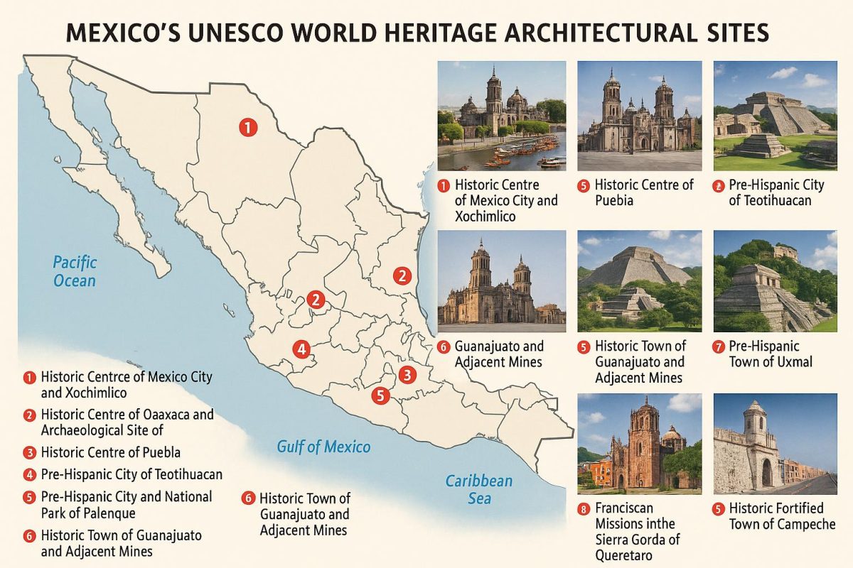 UNESCO World Heritage architectural sites in Mexico
